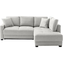 MR. COUCH Ecksofa »Pierre, L-Form mit BoxSpring« Mit Boxpring-Taschenfederkern Novaclean Senseo 4 silver