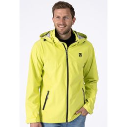 LPO Softshelljacke »Softshelljacke Melvin« abnehmbare, verstellbare Kapuze lime L (52) L (52) Softshell-Material mit 3-Lagen-Laminat und...