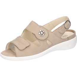 Waldläufer WALDLÄUFER Riemchensandale »Kara-Soft«, Sommerschuh, Sandalette, Keilabsatz, mit Klettverschlüsse, K-Weite hellbeige 6,5 6,5 Mit Schmuckelement