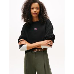 Tommy Jeans Damen Sweatshirt &raquo;Sweatshirt TJW BXY BADGE&laquo;, mit Dropshoulder-Design und Frontlogo schwarz XL (42)