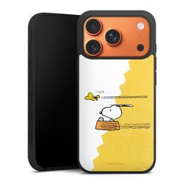 DeinDesign iPhone 17 Pro Max Handy Premium Silikon H&uuml;lle Handyh&uuml;lle schwarz Case Snoopy Peanuts Children Silikon Premium Case