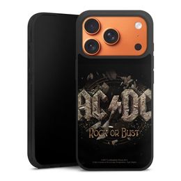 DeinDesign iPhone 17 Pro Max Handy Premium Silikon H&uuml;lle Handyh&uuml;lle schwarz Case Official Licensed Product Rock Or Bust Acdc Silikon Premium Case