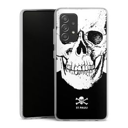 DeinDesign Galaxy A52s 5G Handy Silikon H&uuml;lle Case transparent Handyh&uuml;lle Totenkopf Fc St. Pauli Official Licensed Product Silikon Case