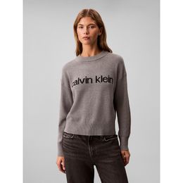Calvin Klein Jeans Damen Strickpullover &raquo;Cotton Graphic Pullover&laquo; Mit Rundhalsausschnitt M (40)
