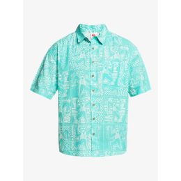 Quiksilver Kurzarmhemd »x Stranger Things Tribal Shirt« Lenora Joker Aruba Blue L - US-Größen US-Größen L Stoff: Baumwollstoff