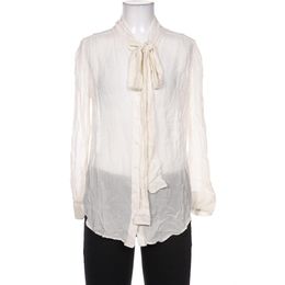 TWINSET Twin Set Bluse Damen Größe S Second Hand creme