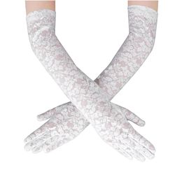 Chilirose Fingerhandschuhe 'Spitzen-Handschuhe CR3071' Damen Größe XS/XL weiß