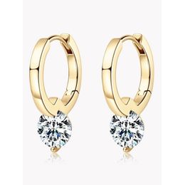 Rougemont Jewellery Earrings 'Funkelnde Moissanit Creolen Ohrringe' female Gold size One Size