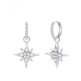 ROUGEMONT Jewellery Ohrringe 'Funkelnde Moissanit Creolen Stern Design' Damen Größe One Size silber