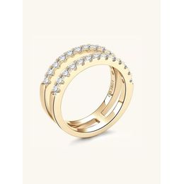 ROUGEMONT Jewellery Ring 'Funkelnder Moissanit Diamant Ring' Damen Größe 44 gold