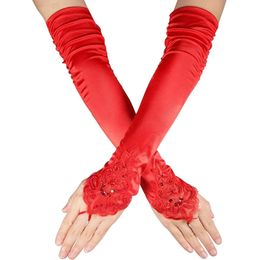 Chilirose Kurzfingerhandschuhe 'Armstulpen CR4677' Damen Größe XS/XL rot