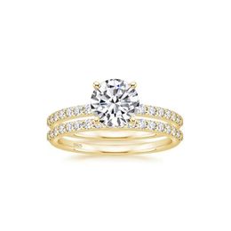 Rougemont Jewellery Ring 'Memoirering Extravaganter zweiteiliger Moissanit Memoirere Set 2 Ringe 925 Silber' female Gold size 50 - 60