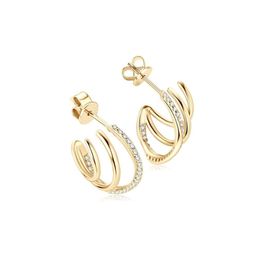 Rougemont Jewellery Earrings 'Funkelnde Moissanit Creolen Ohrringe' female Gold size One Size