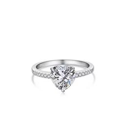 ROUGEMONT Jewellery Ring 'Funkelnder Herz Moissanit' Damen Größe 44 silber