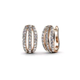Rougemont Jewellery Earrings 'Funkelnde Kristall Creolen Ohrringe' female Gold size One Size
