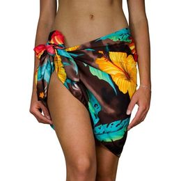King Kameha Beach Towel 'Big Flower' female Brown size 100 x 170 cm
