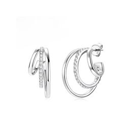 Rougemont Jewellery Earrings 'Luxuri&ouml;se Moissanit Creolen Ohrringe mit Echtheitszertifikat' female Silver size One Size