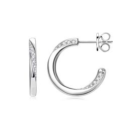 Rougemont Jewellery Earrings 'Klassische Creolen Ohrringe Moissanit' female Silver size One Size