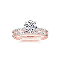 ROUGEMONT Jewellery Ring 'Zweiteiliger Moissanit Ring' Damen Größe 50/60 rosegold