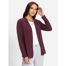 WITT Damen Shirtjacke in offener Form, burgund, Größe 40