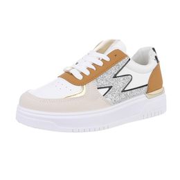 Ital-Design Sneaker Damen Gr&ouml;&szlig;e 39 orange / wei&szlig;
