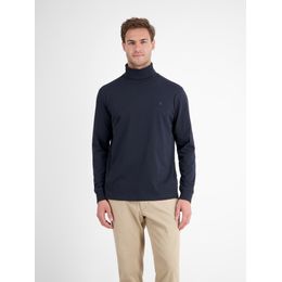 Rollkragenshirt Lerros, Herren, Gr. M, classic navy, Single Jersey, Obermaterial: 100% Baumwolle, unifarben, regular fit normal, ohne Ausschnitt, Shirts, mit Logo Stickerei