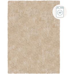 Hochflor-Teppich FLAIR RUGS "Alpine Faux Fur", beige (natur), B:180cm H:35mm L:290cm, Kunstfaser, Teppiche, waschbarer Kunstpelzteppich. Wohnzimmer, Schlafzimmer