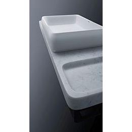 Duravit Qatego Waschtisch-Konsolen-Set D4800400 100x45x90cm, mit Konsole, Konsolenträger, Marmor Struktur poliert