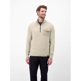 Troyer Lerros, Herren, Gr. L, tender beige malange, Web, Obermaterial: 100% Baumwolle, unifarben, normal hüftbedeckend, Rundhals, Bündchen, Pullover, in Struktur-Strick-Optik
