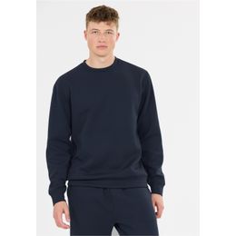 Sweatshirt Virtus "Taro V2", Herren, Gr. L, dunkelblau, 78% Polyester, 17% Viskose, 5% Elasthan, unifarben, normal, Rundhals, Sweatshirts, mit großer Bewegungsfreiheit