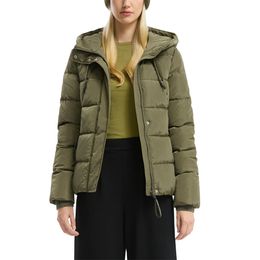 Steppjacke QS, Damen, Gr. XXL, olive, Steppware, Obermaterial: 100% Polyester. Futter: 100% Polyester, unifarben, gerade h&uuml;ftbedeckend, Rundhals, Flachstrickb&uuml;ndchen, Jacken Steppjacke, mit Kapuze