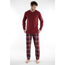 Schlafanzug Tom Tailor "Rhodos", Herren, Gr. 48S, rot, mittel, karo, Obermaterial: 100% Baumwolle, Homewear-Sets