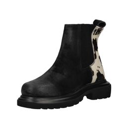 Stiefelette Lazamani "Lazamani Stiefelette Leder/Textil", Damen, Gr. 39, schwarz, weiß, Leder, Textil, Schuhe