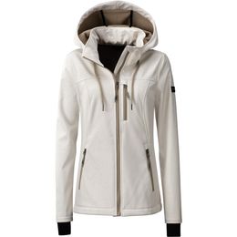 Softshelljacke LPO "Softshelljacke Janice Übergangsjacke", Damen, Gr. 36 (S), whisper weiß, 100% Polyester, regular fit, mit Gummizug, Jacken, Allover-Print