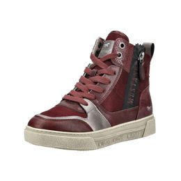 Mustang Shoes Damen Sneaker "Mustang Shoes Sneaker Lederimitat", Gr. 38dunkelrot, Lederimitat, Schuhe