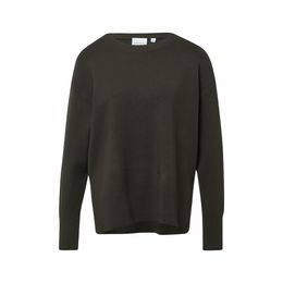 Strickpullover comma, Damen, Gr. 38, schwarz chocolate, Strick, Obermaterial: 72% Viskose, 28% Polyester, unifarben, regular fit normal, Rundhals, Rippbündchen, Pullover, mit Rippbündchen