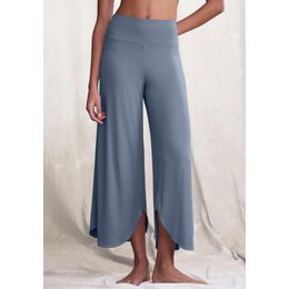 Culotte Lascana, Damen, Gr. 36/38, N-Gr, jeans, Obermaterial: 93% Polyester, 7% Elasthan, Basic, Hosen, mit gerundetem Beinsaum in weich fließender Qualität
