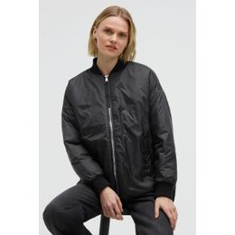Blouson SENSES.THE LABEL, Damen, Gr. L, schwarz, Material: 100% Polyester, Futter: 100% Polyester, Füllung: 100% Polyester, unifarben, oversize lang, eingesetzt Rippbündchen, Jacken, mit Seitenschlitzen am Saum