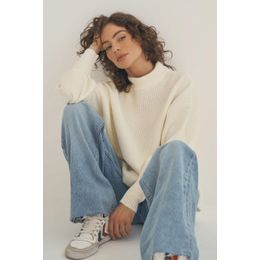 Rundhalspullover SENSES.THE LABEL, Damen, Gr. XL/XXL, buttercream, Material: 80% Polyacryl, 20% Polyester, unifarben, regular fit normal, Rundhals, Rippbündchen, Pullover, im Rippstrickmuster
