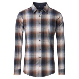 Langarmhemd Casamoda "Casamoda Freizeithemd kariert", Herren, Gr. 3XL, Normalgrößen, orange, 100% Baumwolle, kariert, comfort fit, Hemden