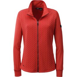 Fleecejacke LPO "Fleecejacke Simona", Damen, Gr. 40/42 (M), poppy rot, Fleece, 100% Polyester, regular fit h&uuml;ftbedeckend, Jacken Fleecejacke