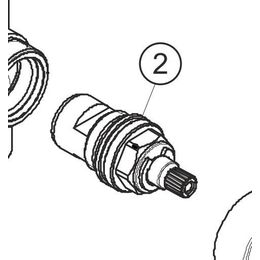Herzbach Ersatzteile Keramik-Oberteil Vierteldrehung rechts 1/2 f&uuml;r Wandbr&uuml;cke / 3Loch iX, 80.160300 80.160300.1.09