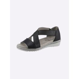 airsoft modern+ Damen Sandalette mit Wechselfußbett, schwarz, Größe 42