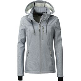 Softshelljacke LPO "Softshelljacke Janice &Uuml;bergangsjacke", Damen, Gr. 40 (M), trooper, 100% Polyester, regular fit, mit Gummizug, Jacken Softshelljacke, Allover-Print