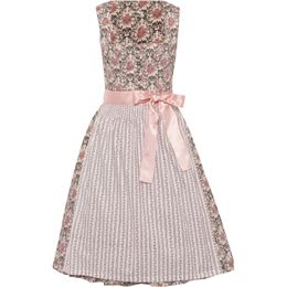 Almsach Midi Dirndl mit Rosenprint Offwhite/Ros&eacute; (Gr&ouml;&szlig;e: 34)