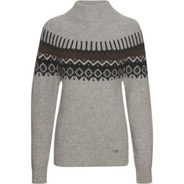 Geiger Stehkragen-Pullover Grau/Braun (Gr&ouml;&szlig;e: M)