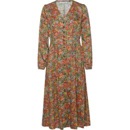 FELICITAS Langarm-Kleid Karlinda Rot/Gr&uuml;n (Gr&ouml;&szlig;e: S)