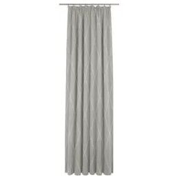 Vorhang ADAM "Casket Valdelana Light aus 100 % Bio-Baumwolle, Kräuselband (1 St)" Gr. 4, grau (hellgrau), B:145cm H:245cm, Jacquard, Baumwolle (Bio-Baumwolle), Gardinen, Casket Valdelana Light aus 100% BioBaumwolle, Kräuselband 1St
