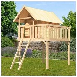 Spielturm Akubi "Fidel", beige (naturbelassen), Spieltürme, KinderB:198cm H:329,5cm T:243cm, Holzwerkstoff, BxTxH: 198x243x330 cm, B:198cm H:329,5cm T:243cm