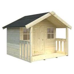 Spielhaus Palmako "Felix 1,9 m2", beige (natur), Spielhäuser, KinderB:216cm H:169cm T:184cm, Holzwerkstoff, mit Terrasse, B:216cm H:169cm T:184cm
